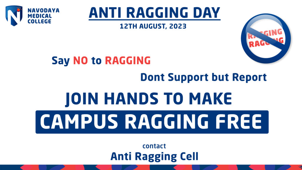 "Anti-Ragging Day " 12 August 2023 - Navodaya Education Trust - Raichur